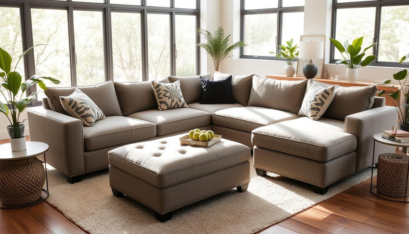 Small Modular Sectional with Ottoman for Versatile Living